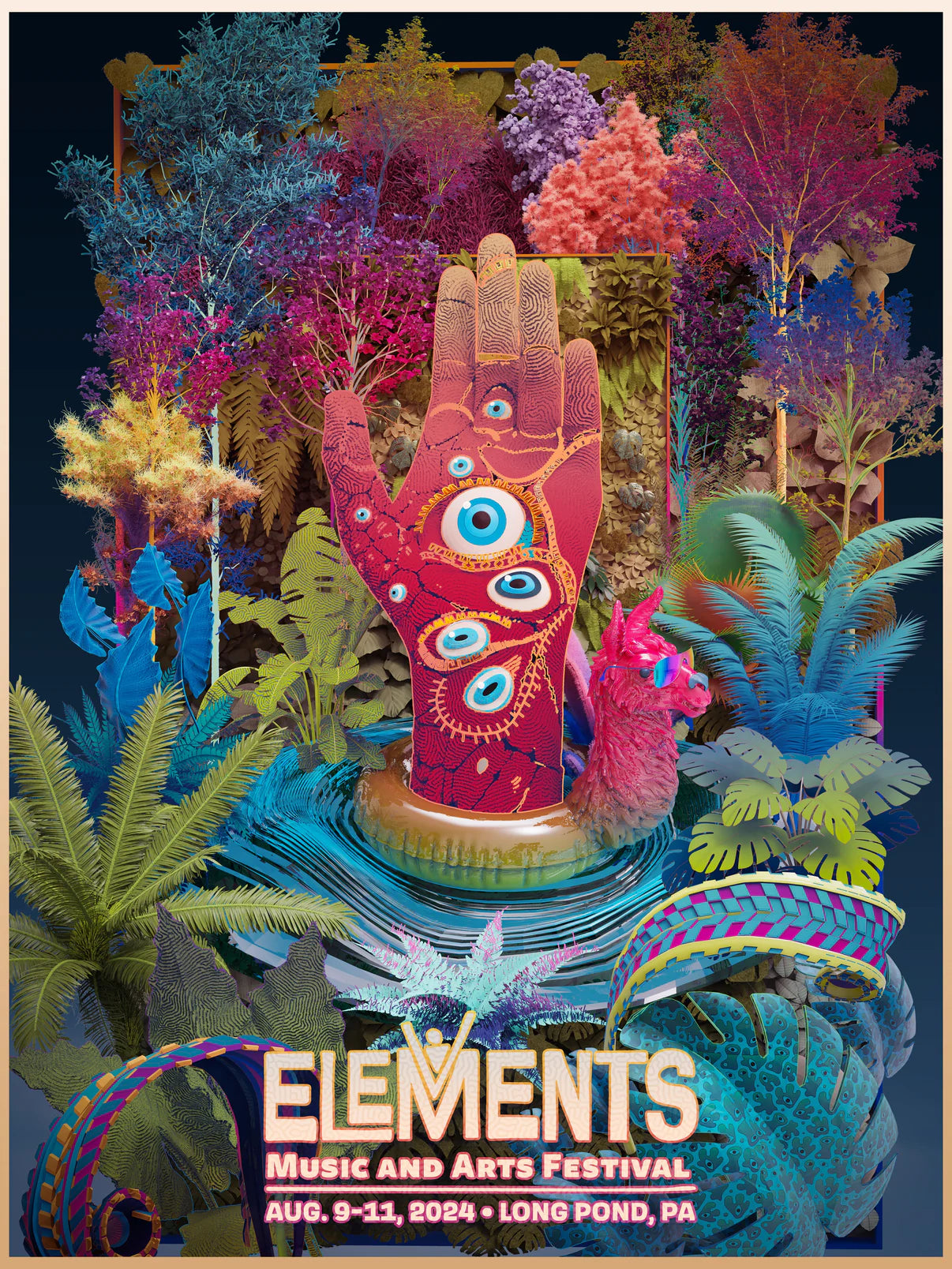 ELEMENTS FESTIVAL 2024 Poster – Android Jones